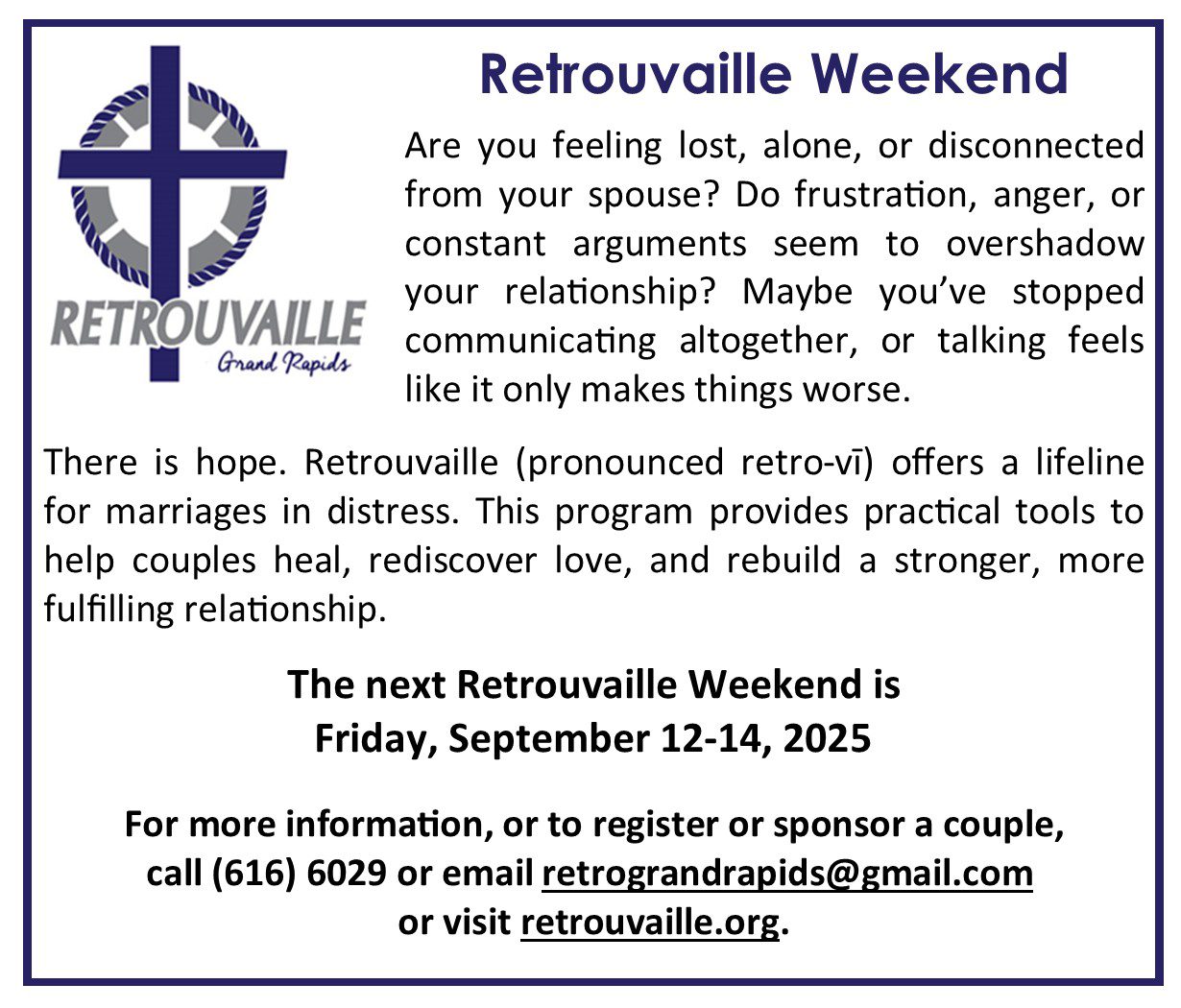 Retrouvaille Weekend – St Sebastian